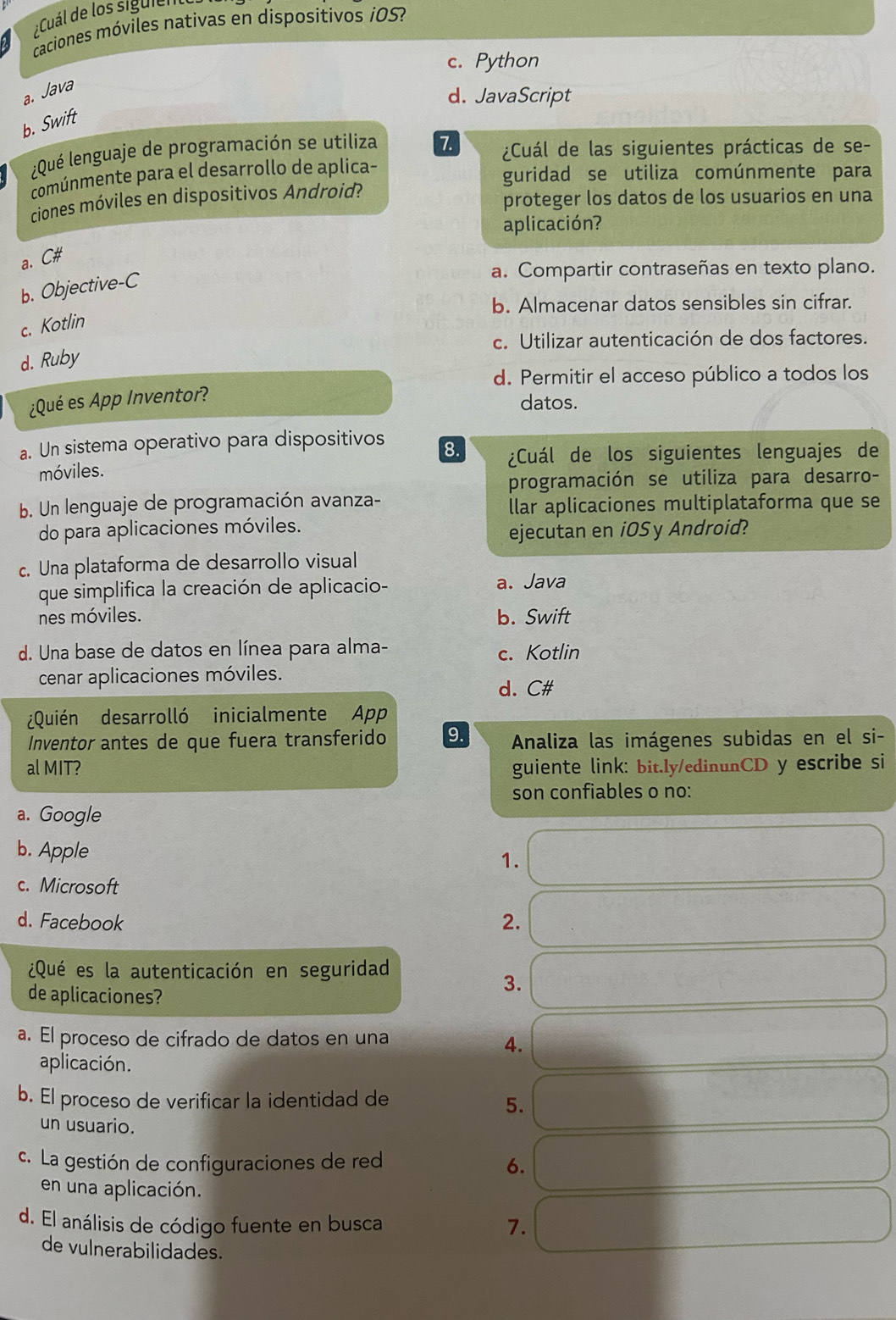 Resuelto:Cuál de los siguie caciones móviles nativas en dispositivos ...