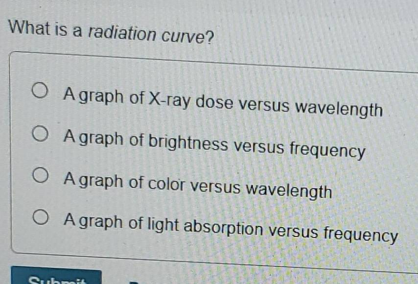 Solved: What is a radiation curve? A graph of X -ray dose versus ...