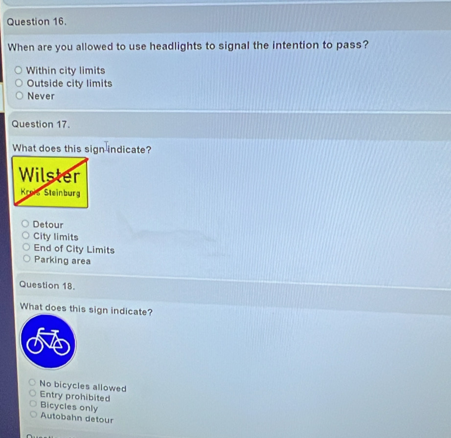 Solved: When are you allowed to use headlights to signal the intention ...