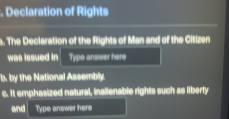 Solved: Declaration of Rights a. The Declaration of the Rights of Man ...
