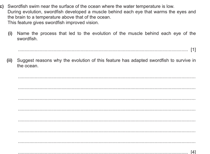 Solved: Swordfish swim near the surface of the ocean where the water ...