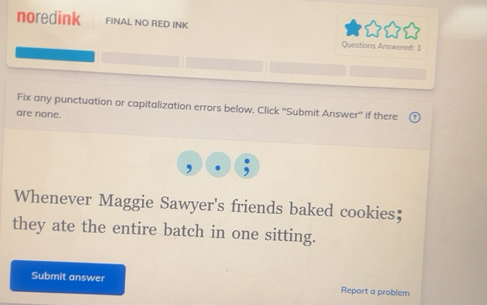 Solved: noredink FINAL NO RED INK Questions Answered: 1 Fix any punctuation or capitalization er ...