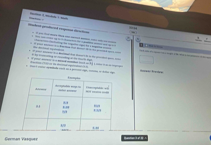 Solved: Section 2, Module 1: Math Directions √ 33:04 Student-produced ...