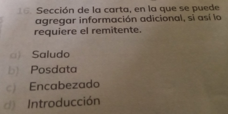 Resuelto:Sección de la carta, en la que se puede agregar información ...