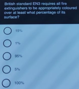 Solved: British standard EN3 requires all fire extinguishers to be ...