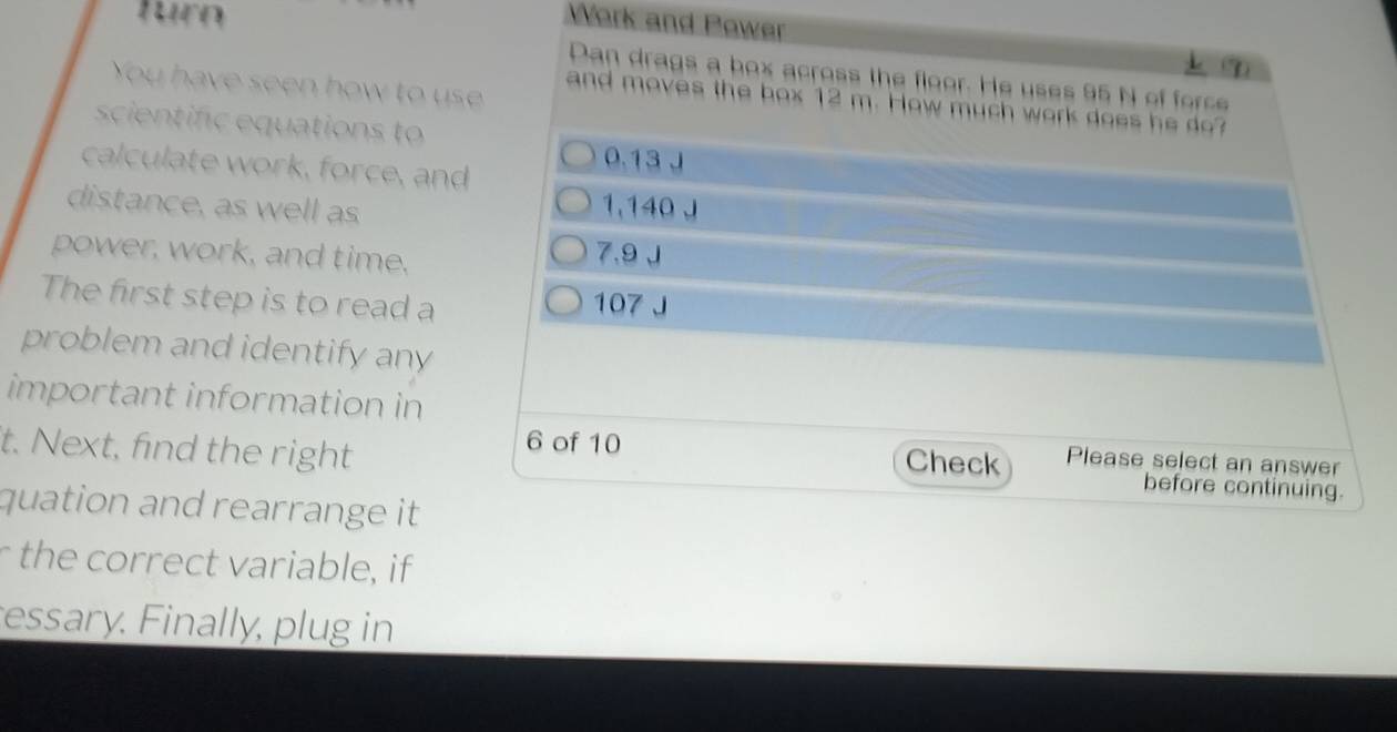 Solved: turn Work and Power Dan drags a box across the floor. He uses ...