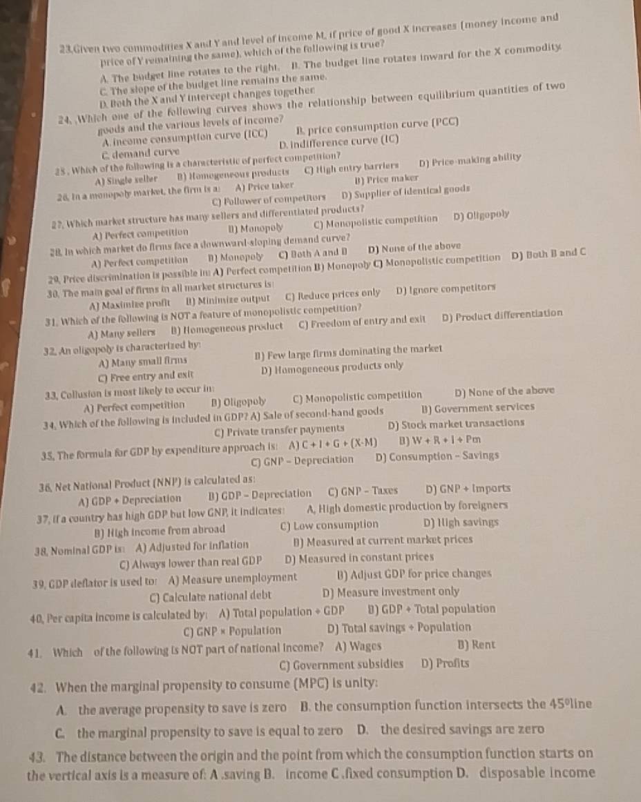 Résolu :Given two commodities X and Y and level of income M, if price ...