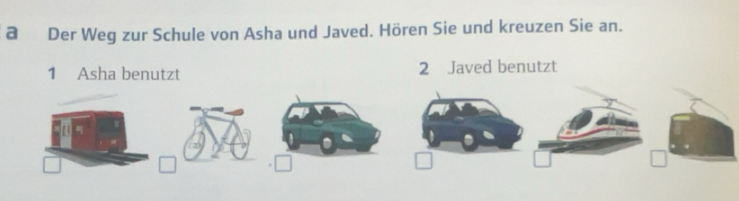 Gelöst:a Der Weg zur Schule von Asha und Javed. Hören Sie und kreuzen ...