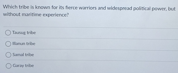 Solved: Which tribe is known for its ferce warriors and widespread ...