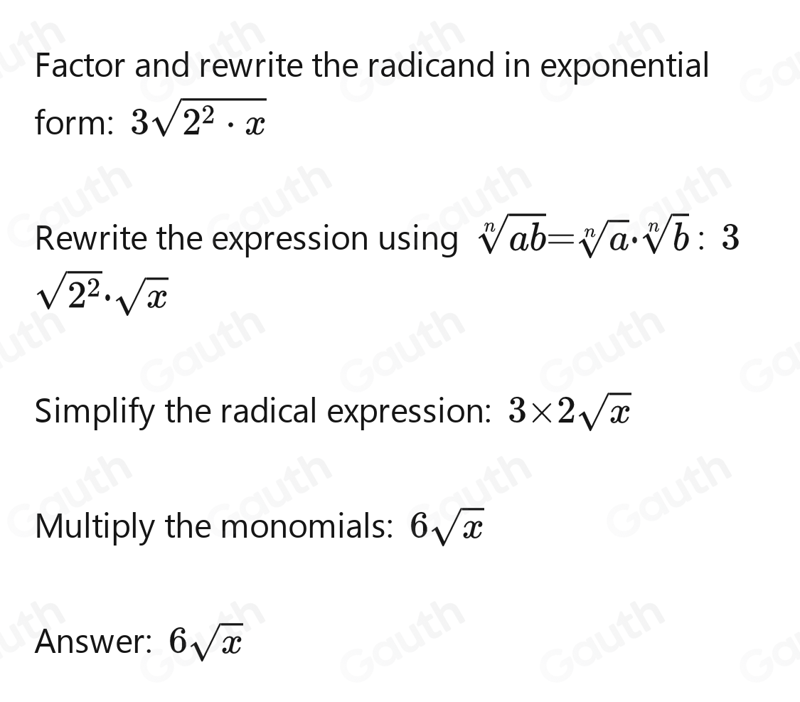 Solved: In 3sqrt(4x) , coefficient of the radical is? [Math]
