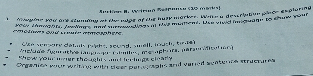 Solved: Written Response (10 marks) 3. Imagine you are standing at the ...