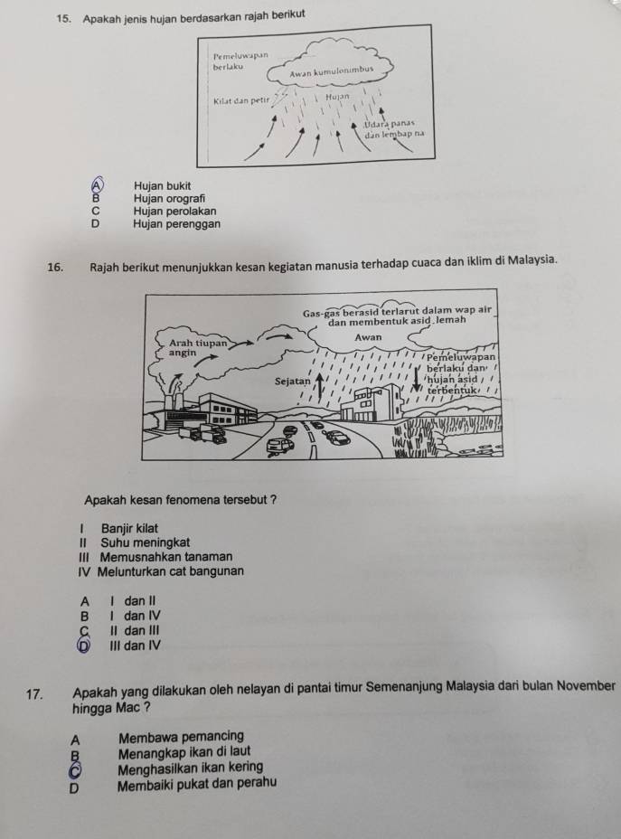 Selesai:Apakah jenis hujan berdasarkan rajah berikut B Hujan bukit ...