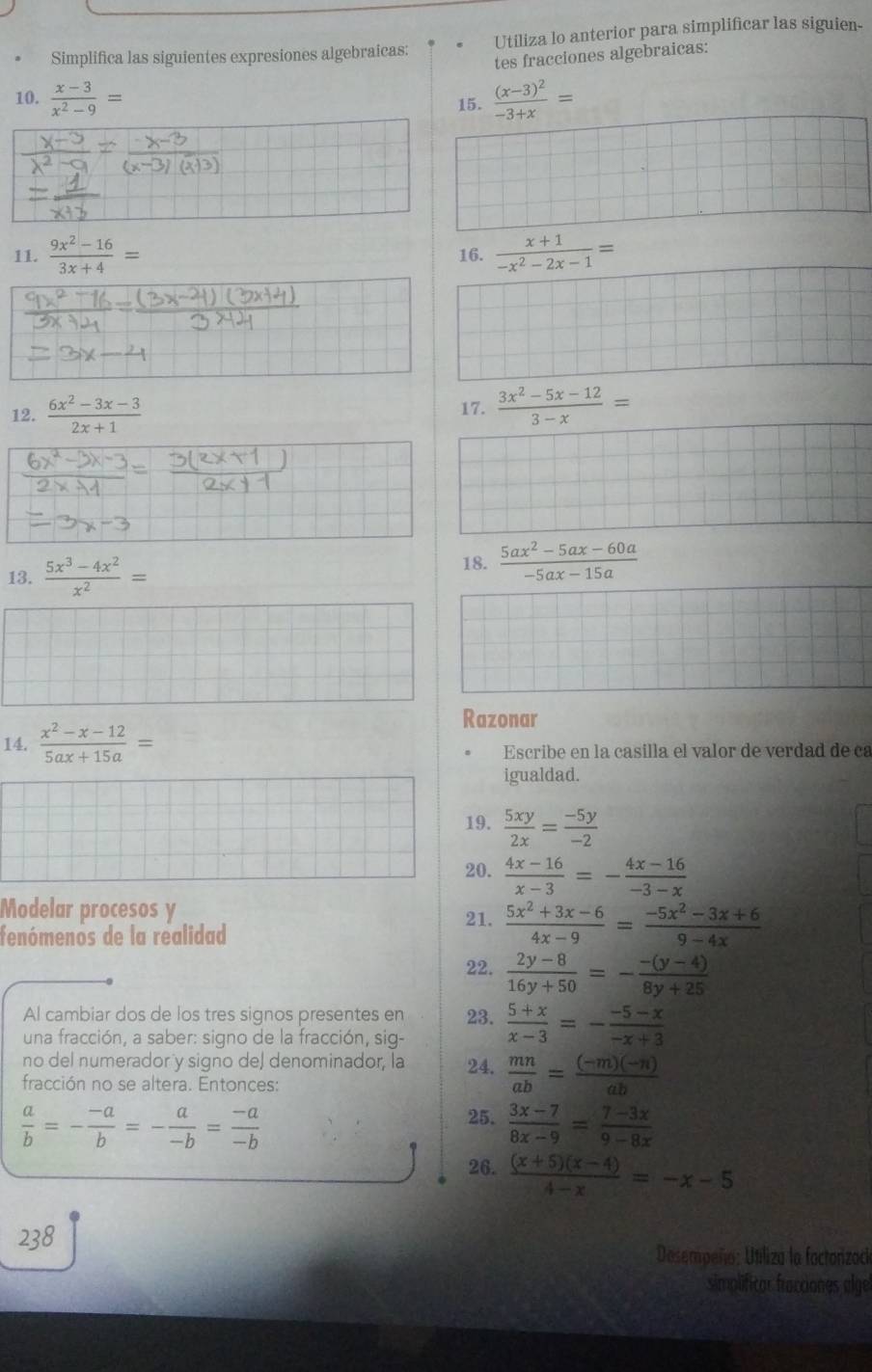 Resuelto:Simplifica las siguientes expresiones algebraicas: Utiliza lo ...
