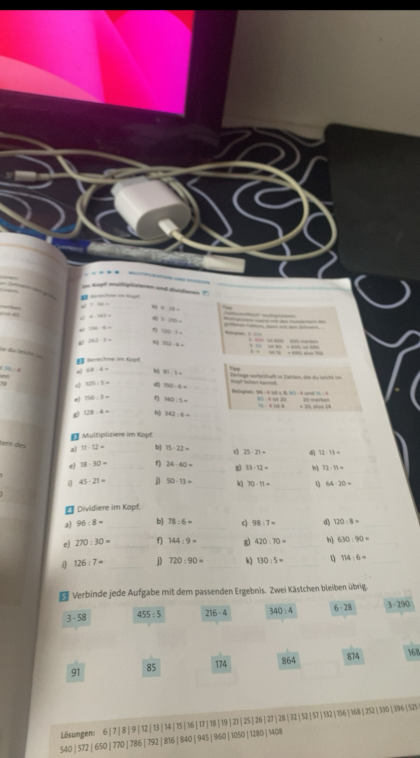 Gelöst:am Kopf multiplizieren und dividieren ? === Sameeen gnü ...