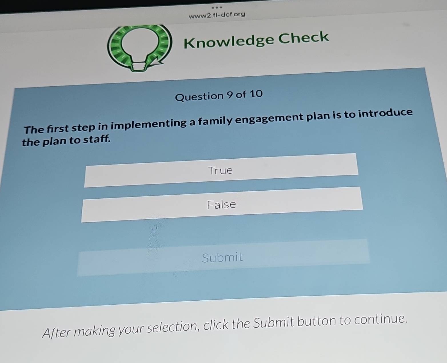 Solved: Knowledge Check Question 9 of 10 The first step in implementing ...