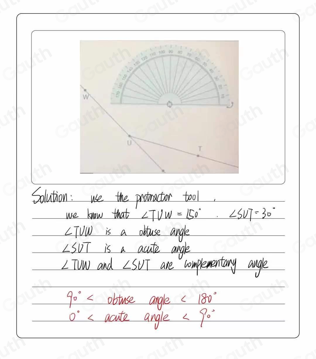 Solved: Use the protractor tool to measure the angles in the diagram. m ...