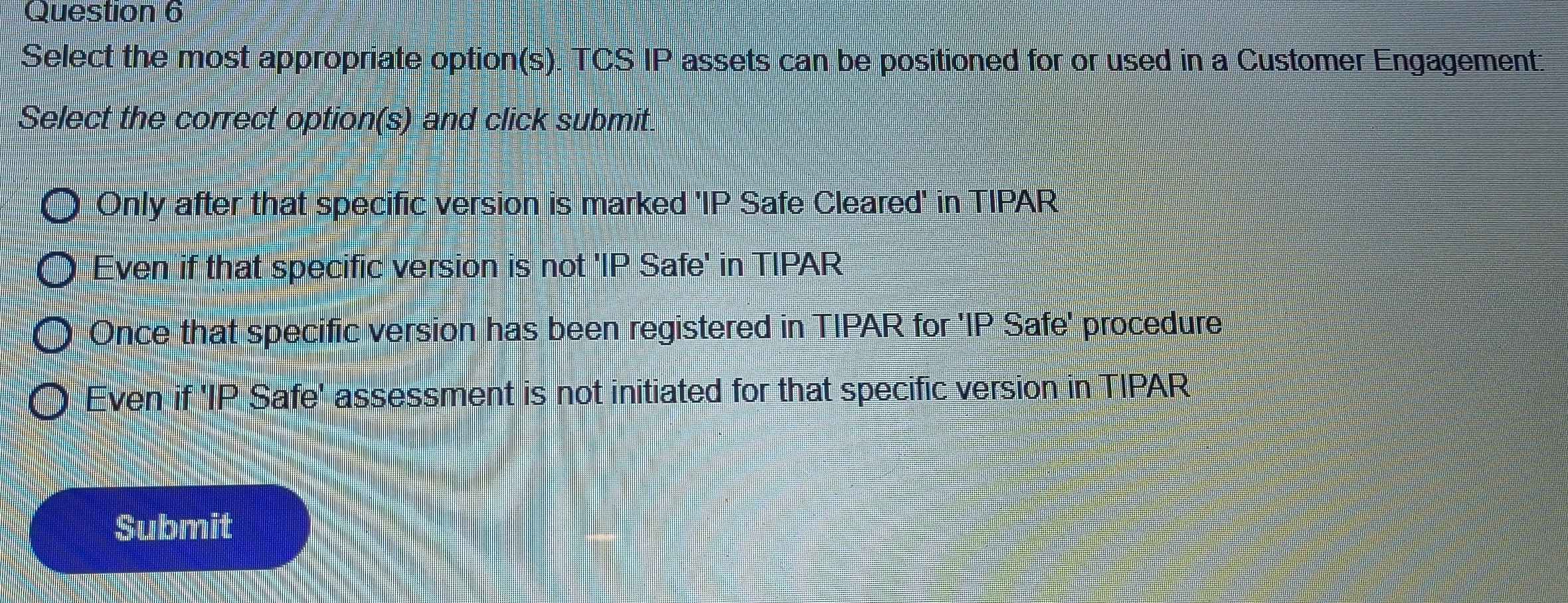 Resuelto:Select the most appropriate option(s). TCS IP assets can be ...