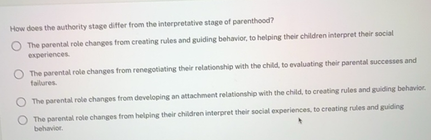 Solved: How does the authority stage differ from the interpretative ...