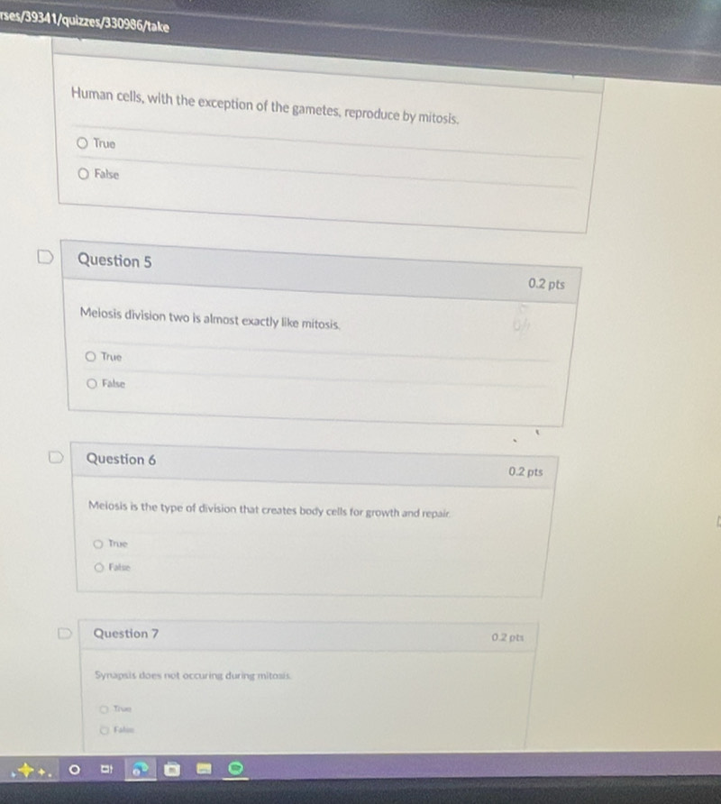 Solved: rses/39341/quizzes/330986/take Human cells, with the exception ...