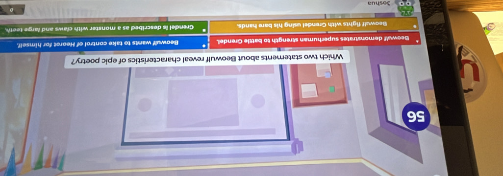 Solved: Which two statements about Beowulf reveal characteristics of ...
