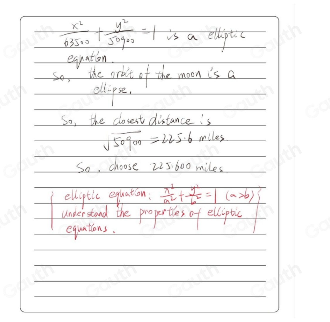 Solved: If the orbit of the moon can be modeled using the equation x^2/ ...
