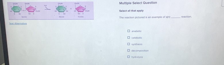 Solved: Multiple Select Question Select all that apply The reaction pictured is an example of a ...
