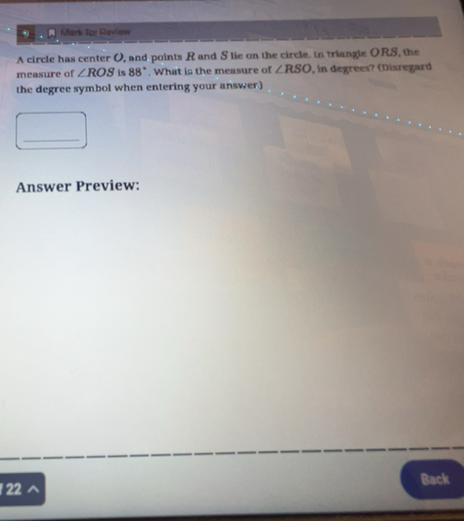 Solved: Mark for Review A circle has center O, and points R and S lie ...