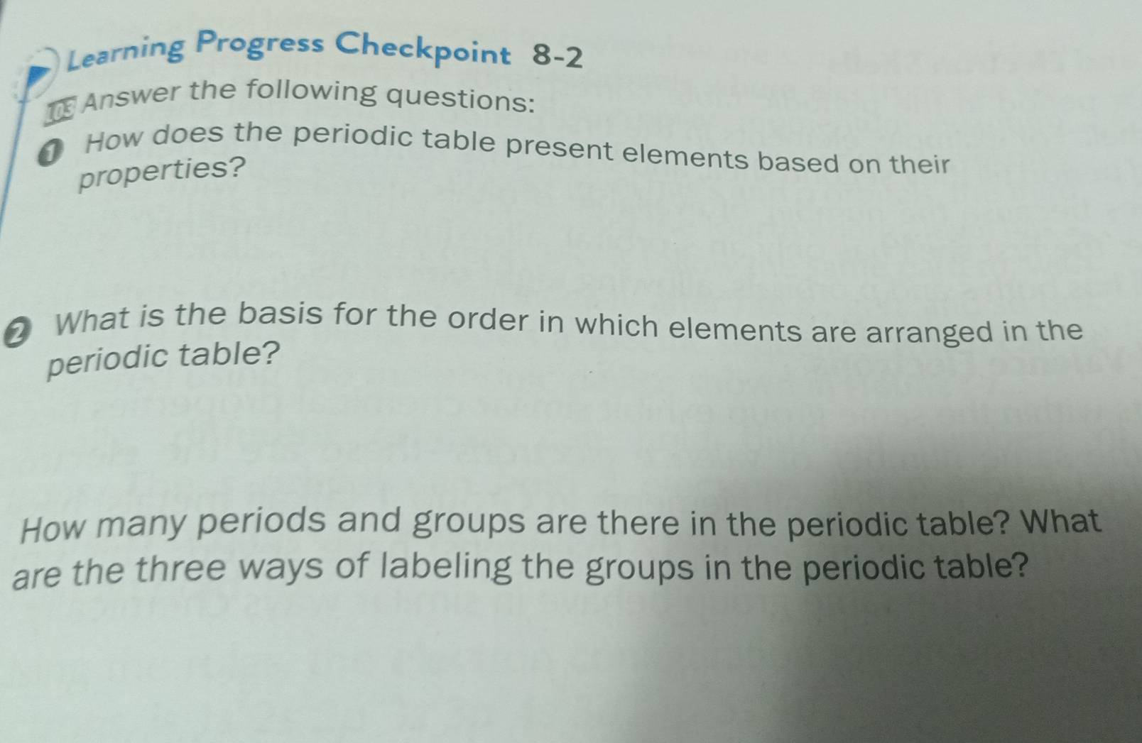 Solved: Learning Progress Checkpoint 8-2 T Answer the following ...