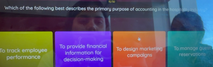 Solved: 15/30 Which of the following best describes the primary purpose ...