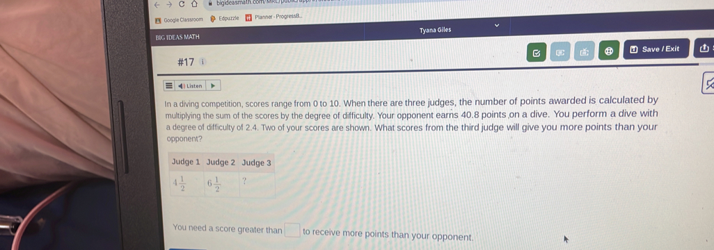 Solved: Bigies s math com Mk L o pe Google Classroom Edpuzzle Planner ...
