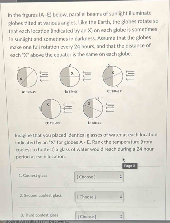 Solved: In the figures (A-E) below, parallel beams of sunlight ...