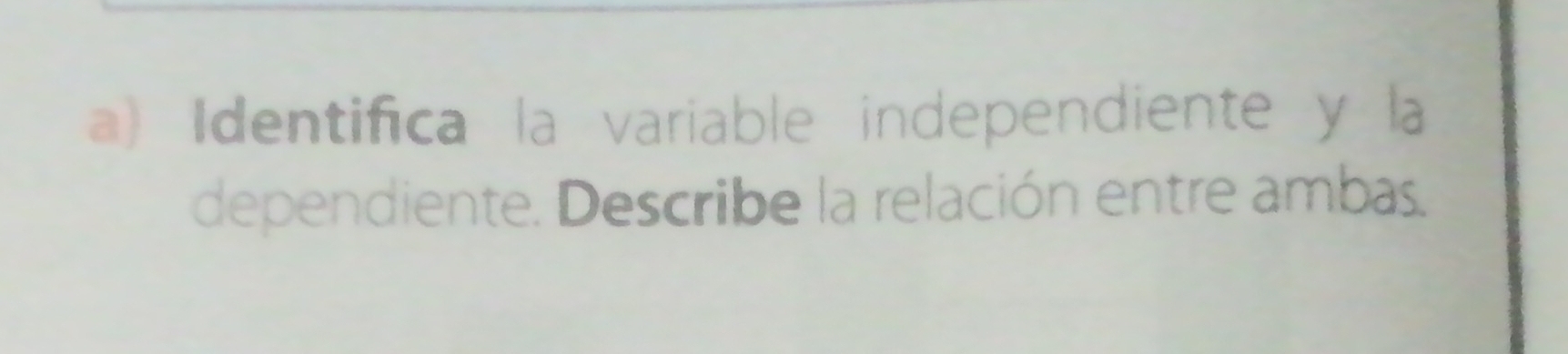 Resuelto:Identifica la variable independiente y la dependiente ...