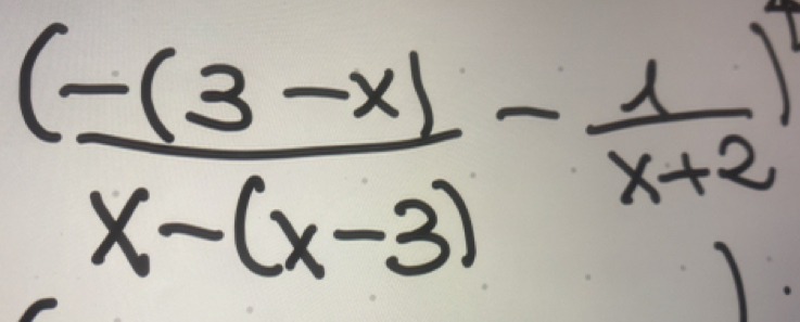 Risolto:( (-(3-x))/x-(x-3) - 1/x+2 )