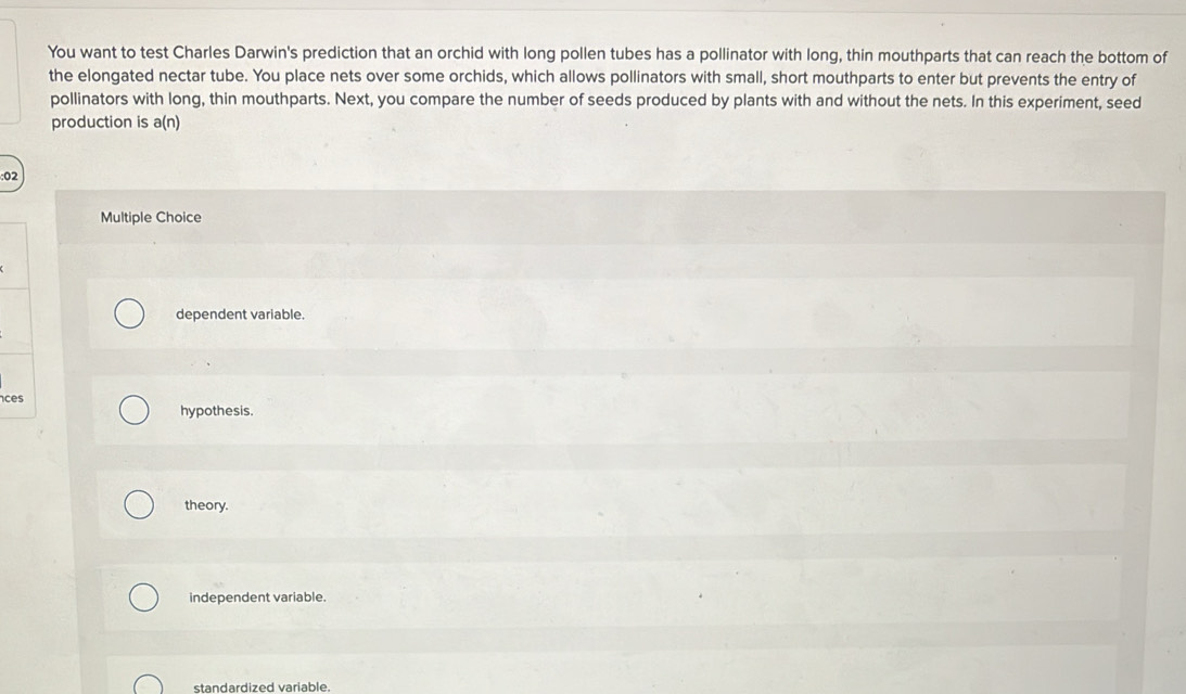 Solved: You want to test Charles Darwin's prediction that an orchid ...