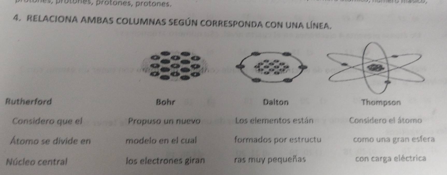 Resuelto:ones, protones, protones, protones. 4. RELACIONA AMBAS ...