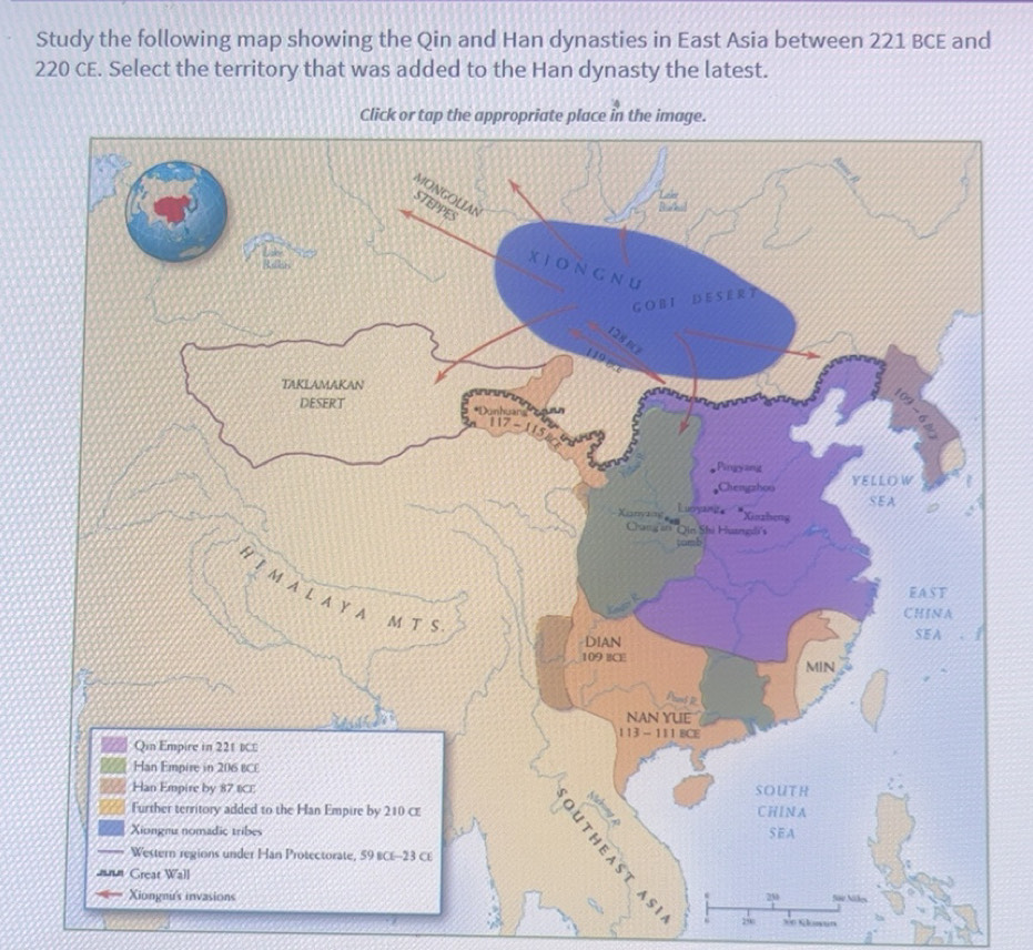 Solved: Study the following map showing the Qin and Han dynasties in ...
