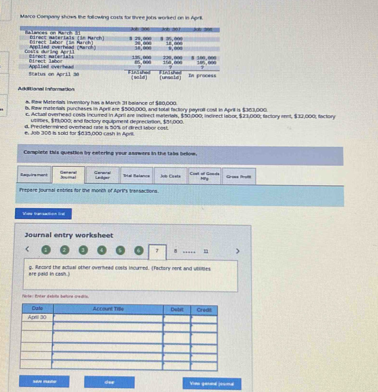Solved: Marco Company shows the following costs for three jobs worked ...