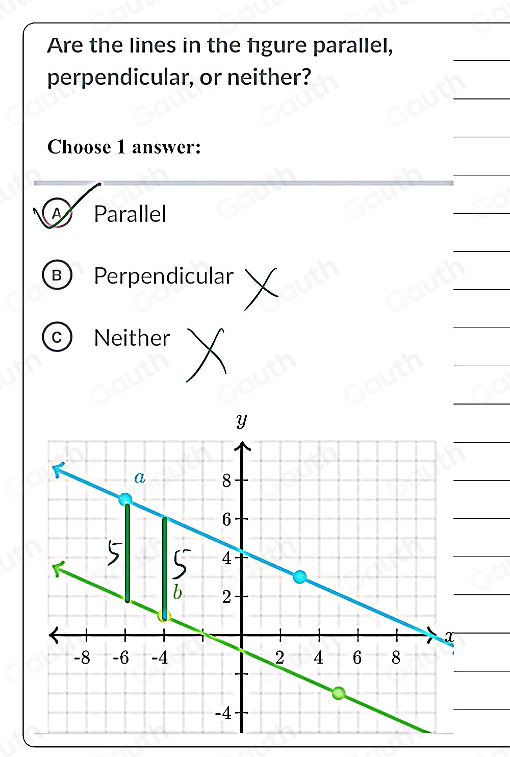 Solved: Are the lines in the figure parallel, perpendicular, or neither ...