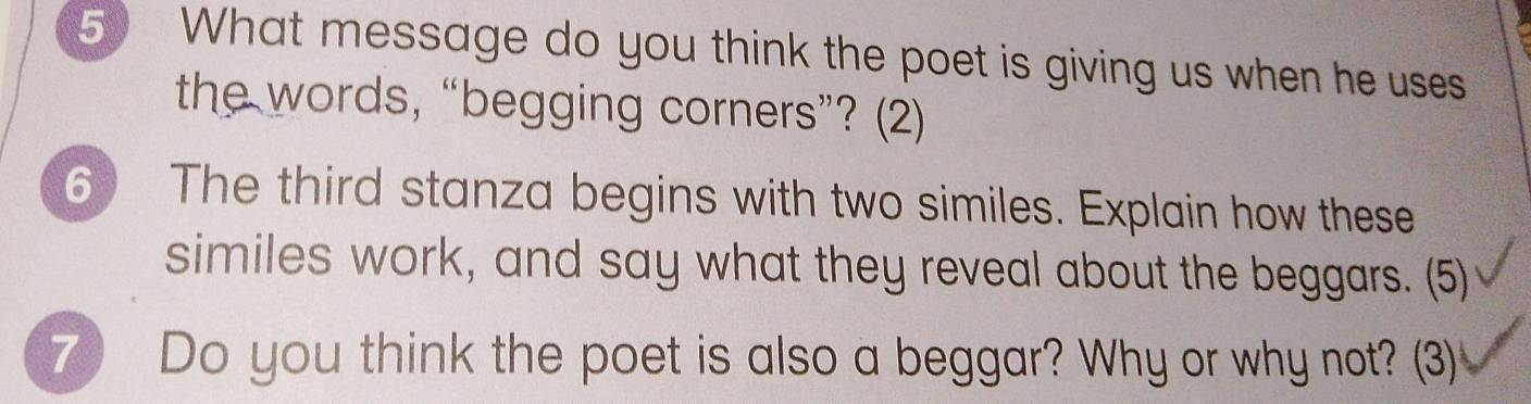 Solved: What message do you think the poet is giving us when he uses ...