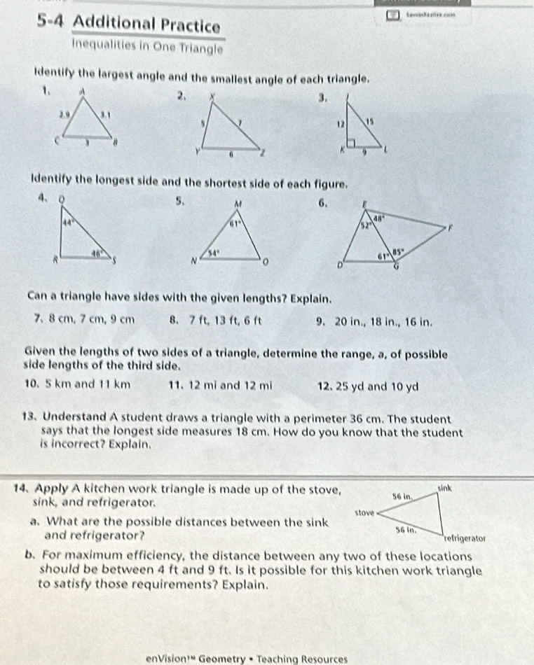 Solved: Lnvnlteative con 5-4 Additional Practice nequalities in One ...