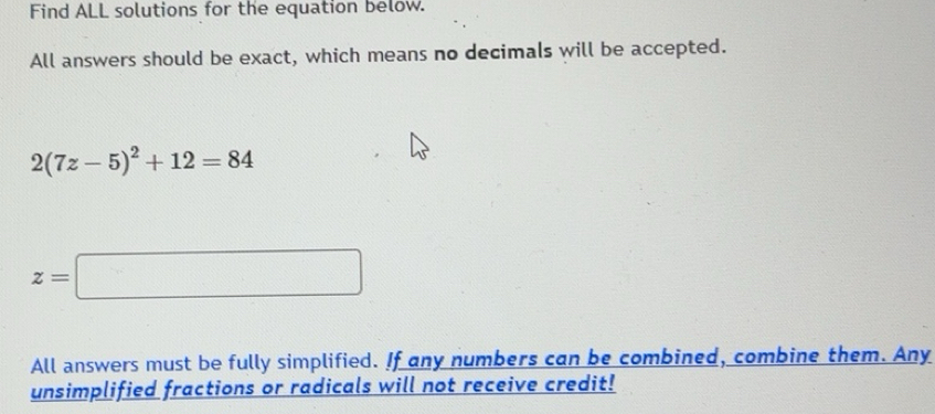 Solved: Find ALL solutions for the equation below. All answers should ...