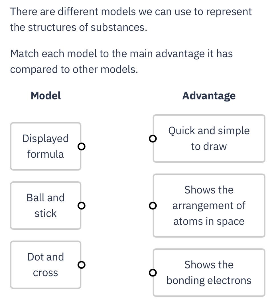 Solved: There are different models we can use to represent the ...