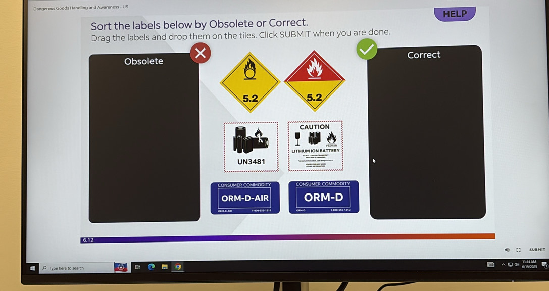 Solved: Dangerous Goods Handling and Awareness - US HELP Sort the ...