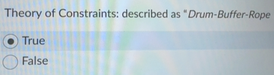Solved: Theory of Constraints: described as “Drum-Buffer-Rope True ...