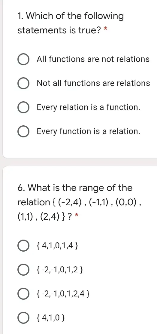 Solved: Which of the following statements is true? * All functions are ...