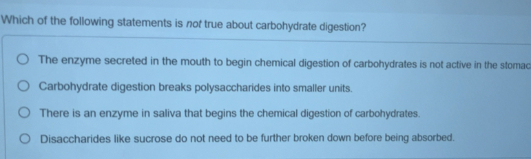 Solved: Which of the following statements is not true about ...