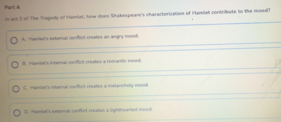 Solved: In act 2 of The Tragedy of Hamlet, how does Shakespeare's ...
