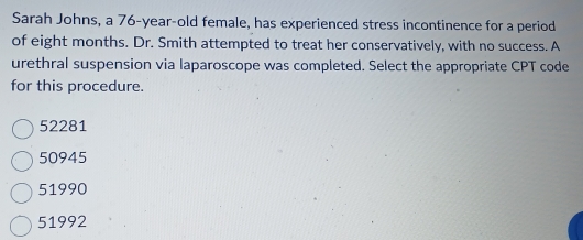 Solved: Sarah Johns, a 76-year-old female, has experienced stress ...