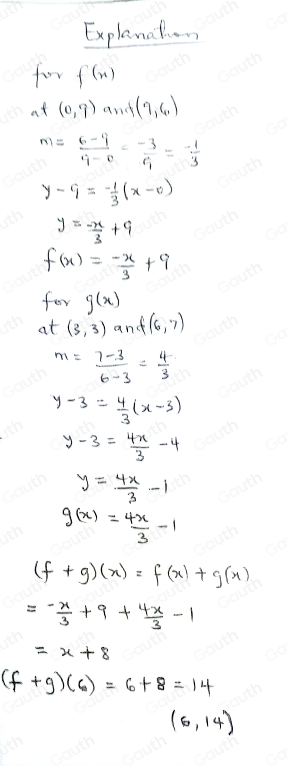 Solved: These graphs represent functions f and g. Which ordered pair ...