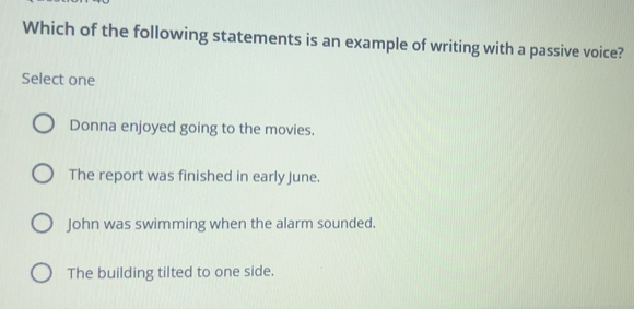 Solved: Which of the following statements is an example of writing with ...
